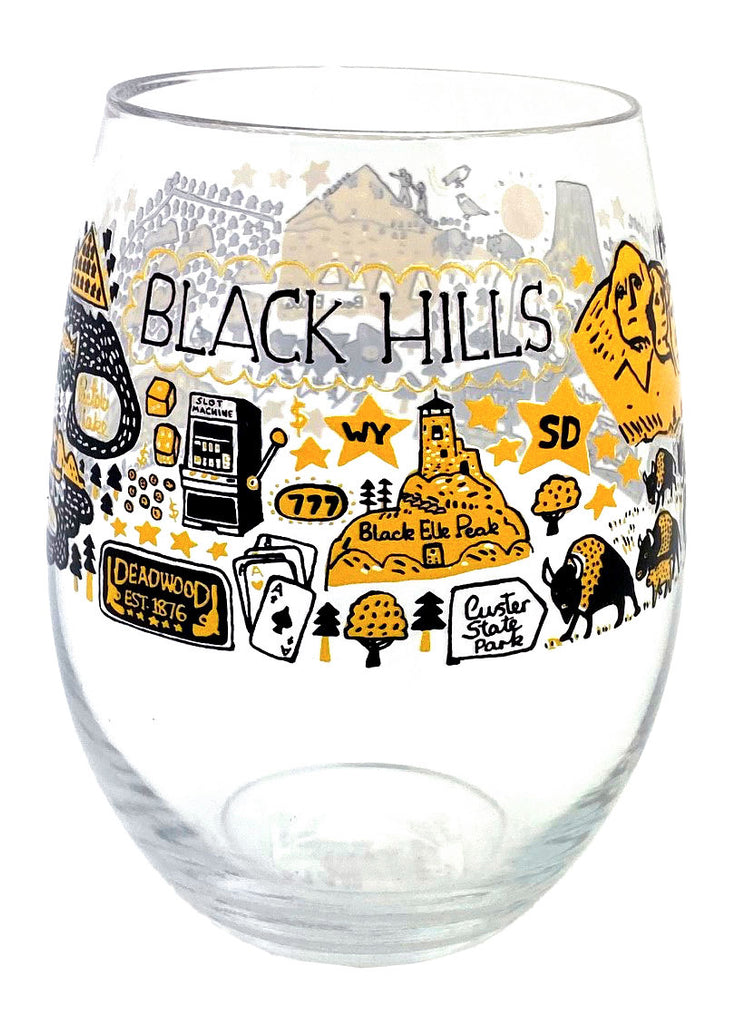 Black Hills Mural Stemless Wine Glass – Sturgis Tees