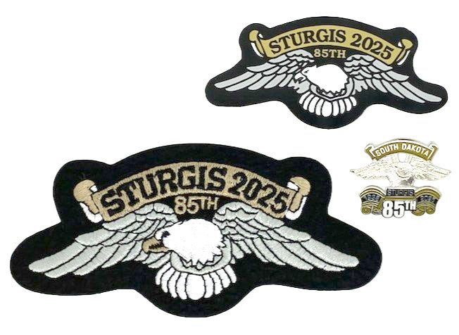 Sturgis Eagle Wing Pin, Patch & Sticker Set - 2025 – Sturgis Tees