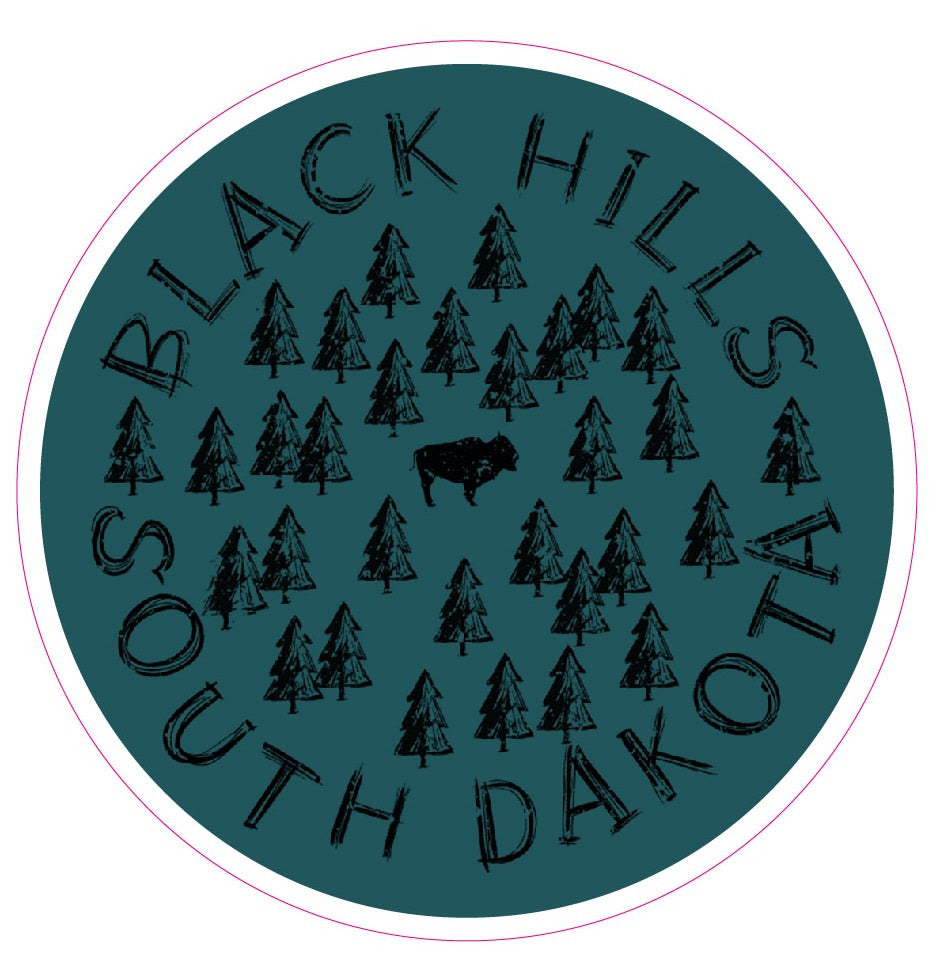 Black Hills Circle Forest Sticker – Sturgis Tees